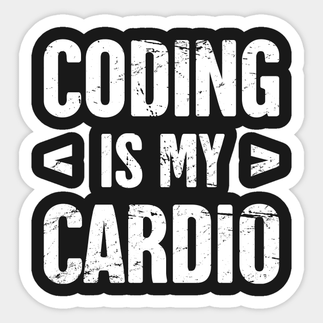 Coding Is My Cardio - Funny CS Software Developer Design - Software Developer - Sticker | TeePublic